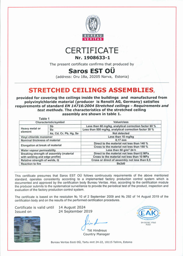 Stretch ceilings — Saros Design