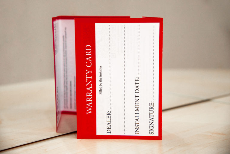 New warranty card design — Saros Design