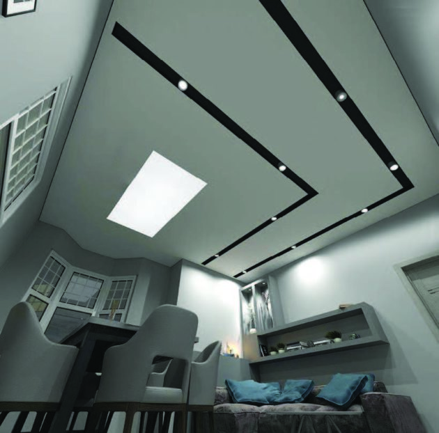 Structural track SLOTT60 for PVC and textile ceilings — Saros Design